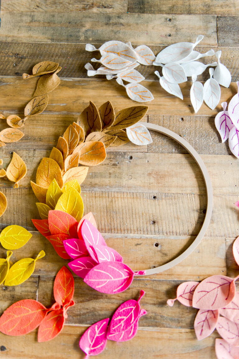 Colorful fall(ish) felt wreath DIY – oh yay studio – Color + Painting ...
